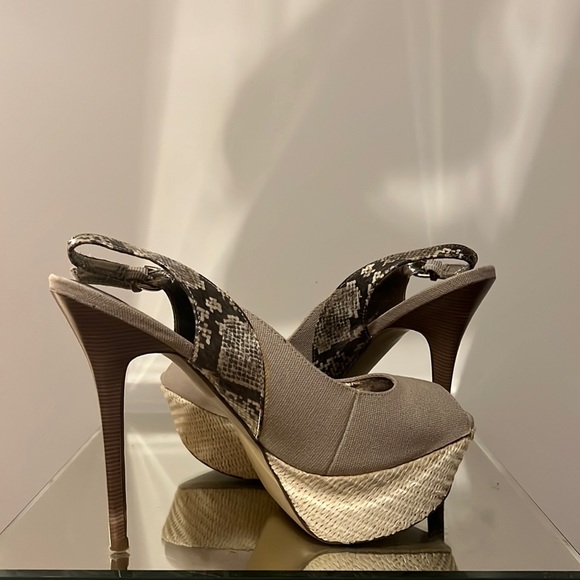 Shoes | Tan Slingback Open Toe Stilettos | Poshmark